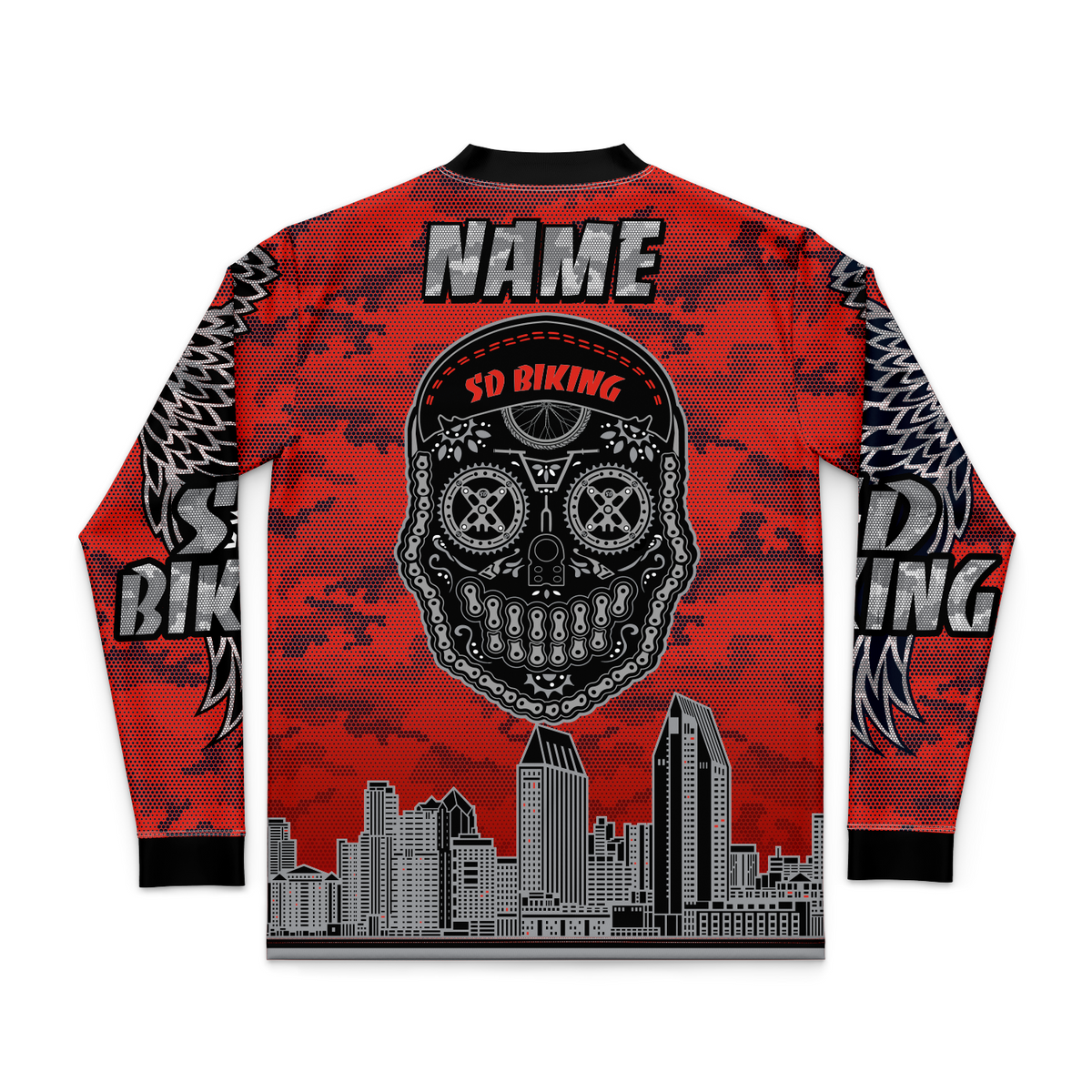 SD-Biking 4th Anniversary Red Digital Camo, Long Sleeve Jersey – San ...